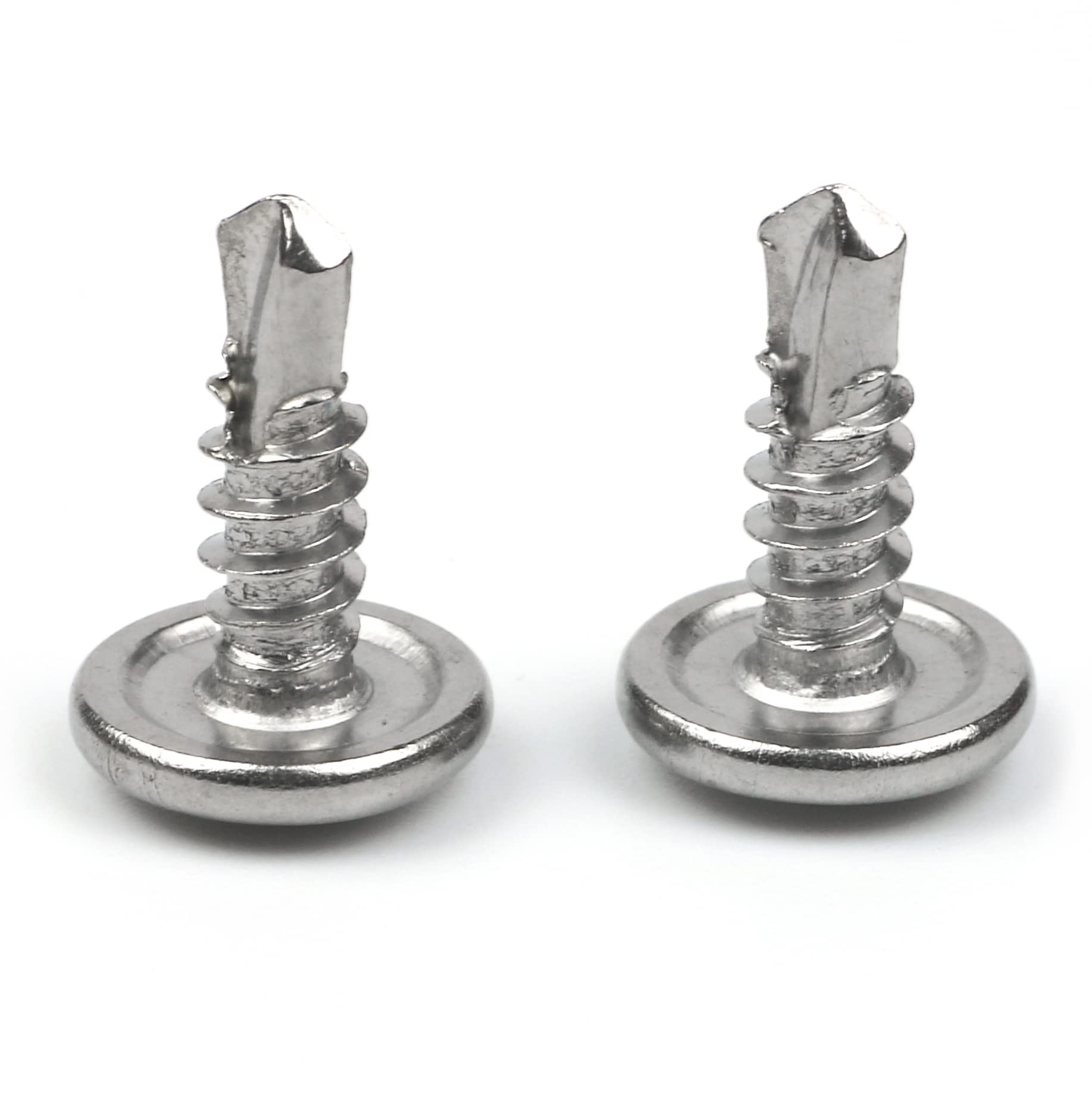Jetovo 100 Pack 410 Stainless Steel Wafer Head Phillips Self Drilling Screws Sheet Metal Tek Screws, Modified Truss Head Self Driller - Size: #8 x 1/2"