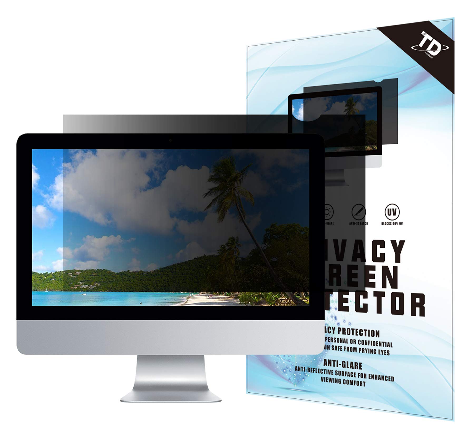 24''W Inch Privacy Screen Filter for Desktop Computer Widescreen Monitor - Anti-Glare, Blocks 96% UV,Anti-Scratch with 16:10 Aspect Ratio