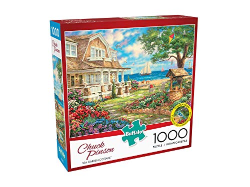 Buffalo Games - Sea Garden Cottage - 1000 Piece Jigsaw Puzzle with Hidden Images