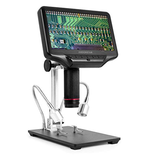 Andonstar AD407 1080P 3D HDMI 4MP Soldering Digital Microscope with 7-inch HD LCD Display and 270X Magnification Portable Tool for PCB Phone Repair, DIY Electronics and SMD/SMT/BGA