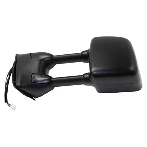 AutoShack KAPNI1320203 Driver Towing Mirror Power Black Textured Heated Manual Folding Replacement for 2006 2007 2008 2009 2010 2011 2012 2013 2014 2015 Nissan Titan 5.6L V8 4WD RWD