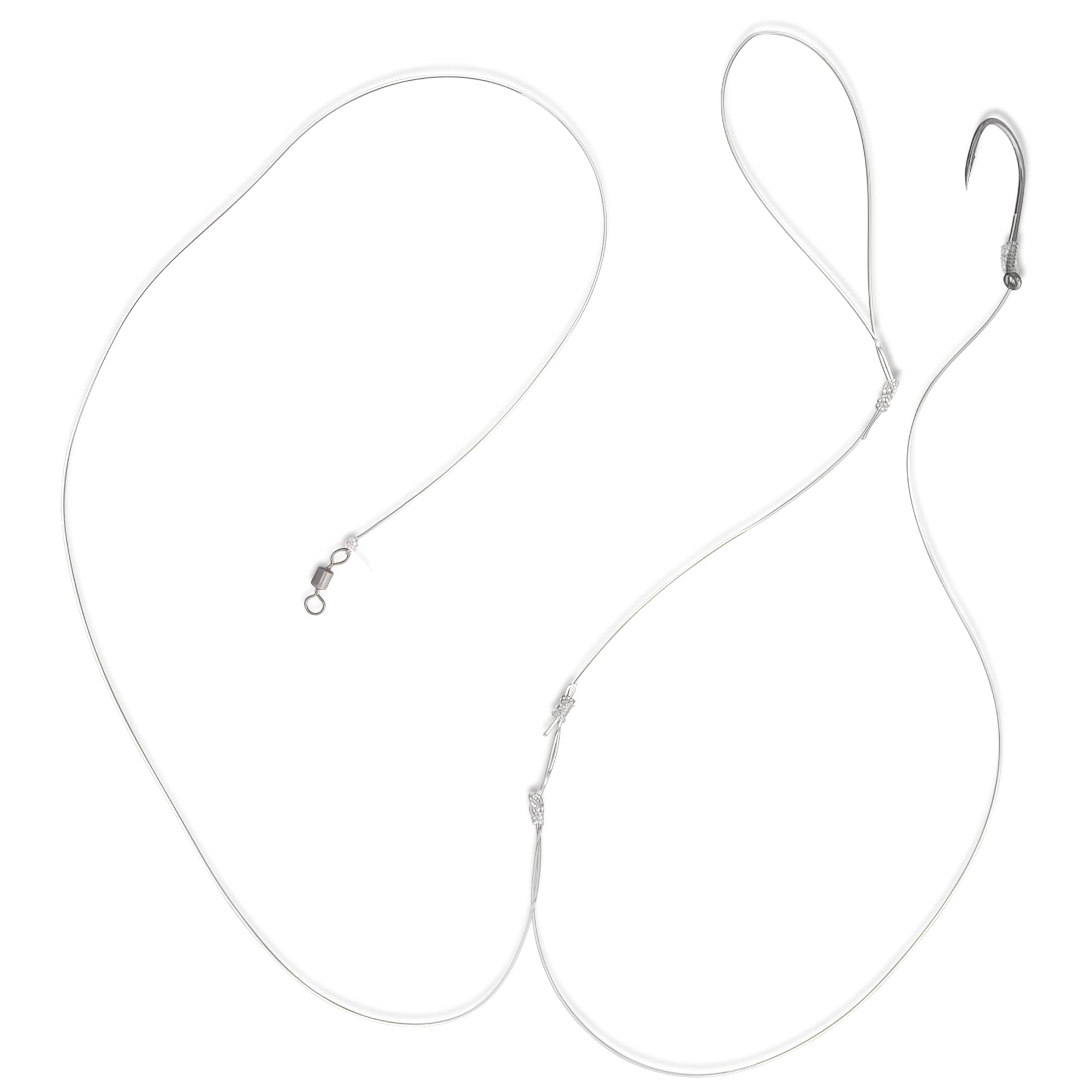 10 Pack UMT Custom Fishing Leaders with 1 Hook for Snapper, Mutton Snapper, Sheepshead, Pompano, Size 3/0 Offset Bait Hook Black, 60lb Heavy Duty Mono, Dropper Loop, Hand Tied One Hook Wonder