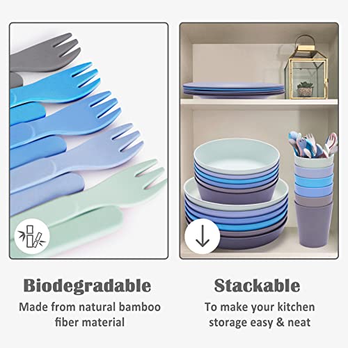 12pcs Bamboo Kids Spoons & Forks for Baby Feeding, Toddler Spoons & Forks Set, ableware for Baby Toddler Kids Bamboo Toddler Dishes & Dinnerware Sets