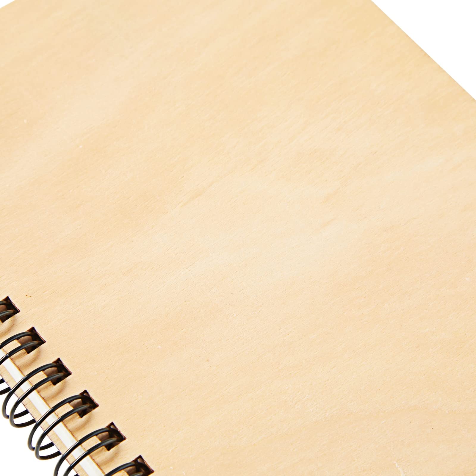 4 Pack Wooden Cover Notebook, Spiral Bound Unruled Plain DIY Craft Journal for Students, Sketches, Writing, Arts and Crafts, Note Taking, 20 Sheets Each (4.5 x 5.8 Inches)