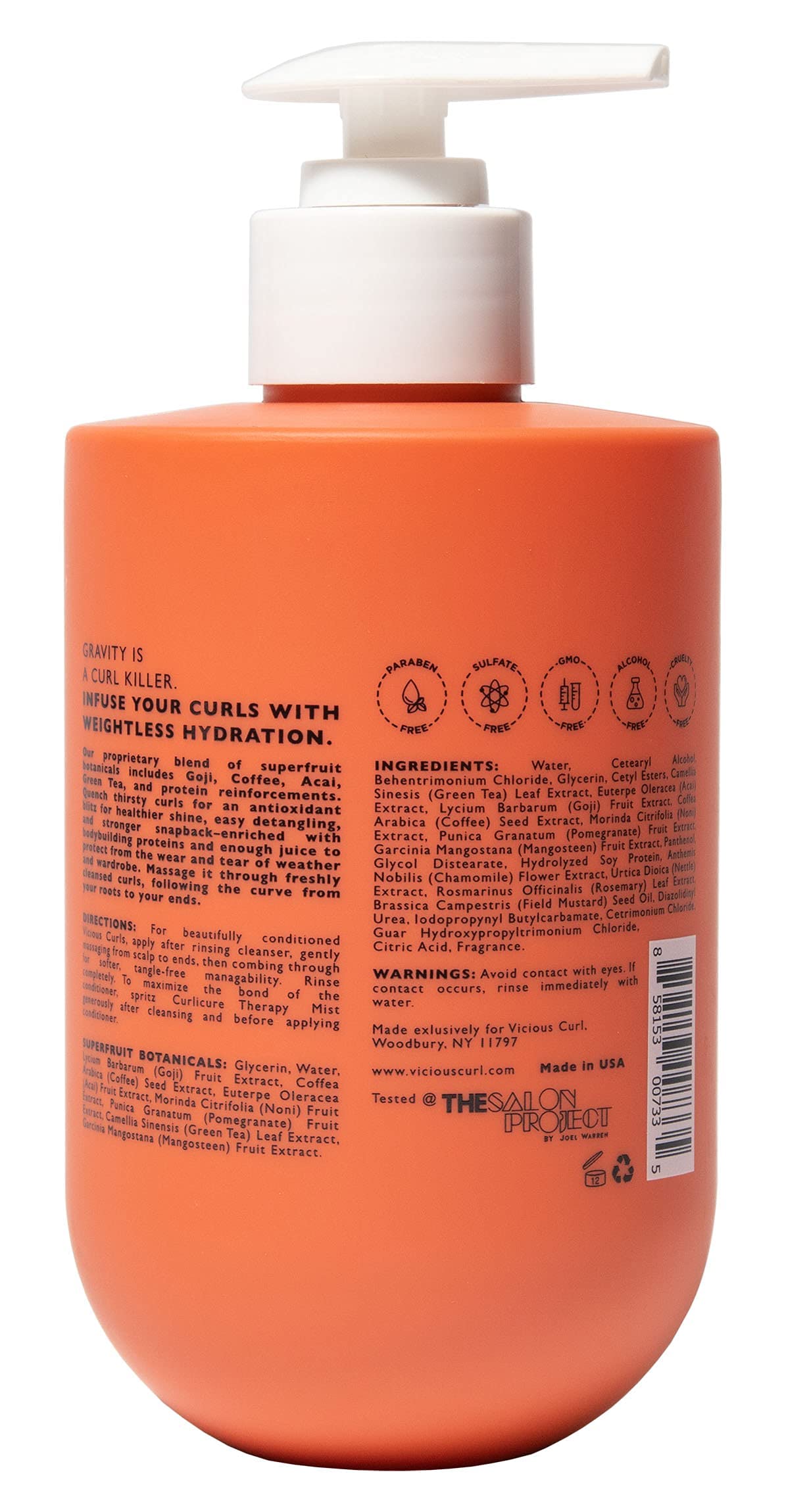 VICIOUS CURL Moisture Surge Conditioner For All Types of Curly Hair – Re-Coils Damaged Curls, Softens, Detangles, Moisturizes & Detangling, 12 FL Oz