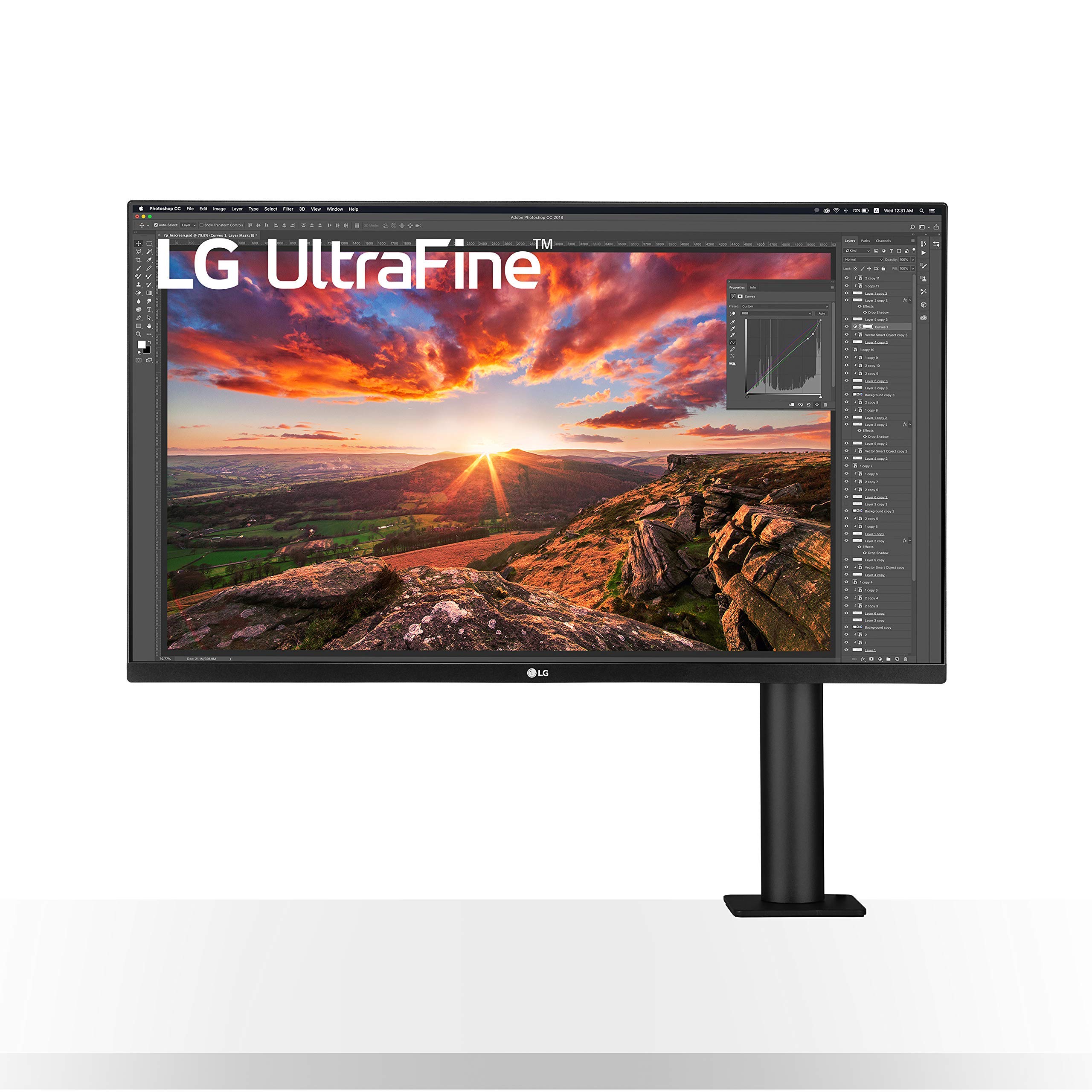 LG 32UN880-B 32" Ultrafine 4K UHD Display Ergo Monitor with an Additional 1 Year Coverage by Epic Protect (2020)