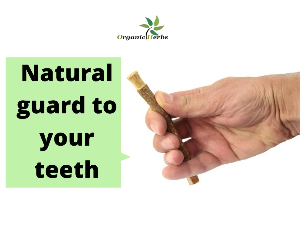Organic Herbs Traditional Natural Miswak (sewak) Peelu Chewing Stick Toothbrush for Whiter Teeth (Pack of 3)
