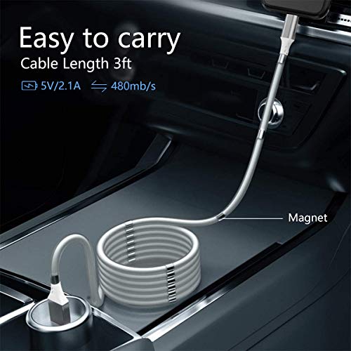 AICase Magnetic Charging Cable,(3FT) Super Organized Charging Magnetic Absorption Nano Data Cable for Phone 11/XS/XS Max/XR/X/8/8 Plus/7/7 Plus/6s/6s Plus/6/6 Plus/SE/5s/5c/5/Pad/Pod