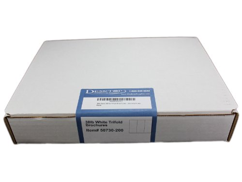 38lb Bond White Trifold Brochures - 200 Brochures - Desktop Publishing Supplies, Inc.™ Brand