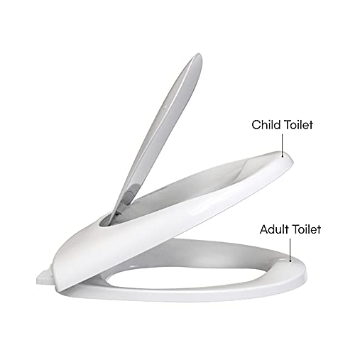 DURI 3.0 Toilet Seat with Built in Potty Training Seat, Slow-Close, Toilet Training Potty Seat, Removable (Sky)