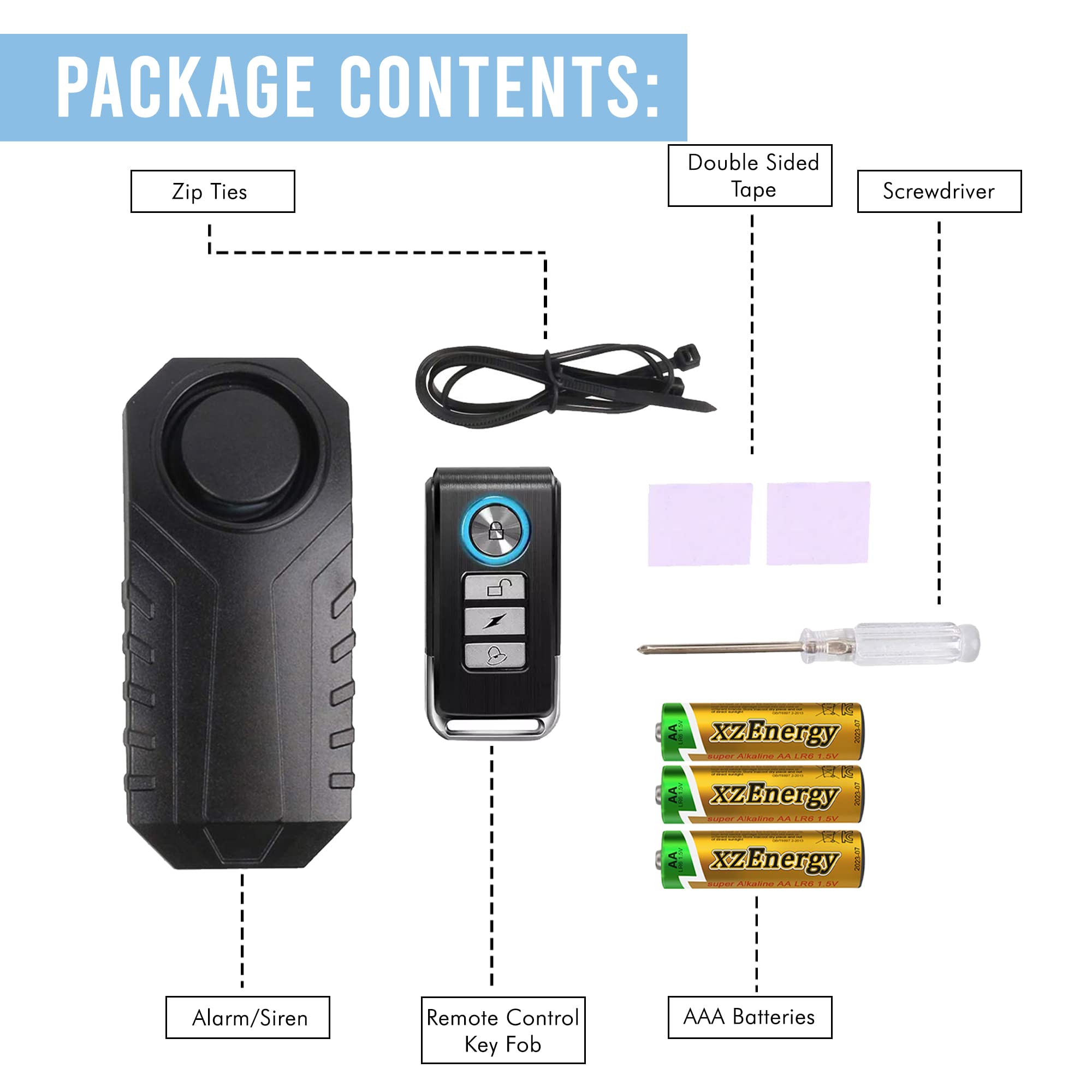 Door Alarm, Home Security with wireless remote. Shed, Garage, Lockup, Summer House. Alerts prior to entry or damage, Waterproof, Indoor/Outdoor 113db