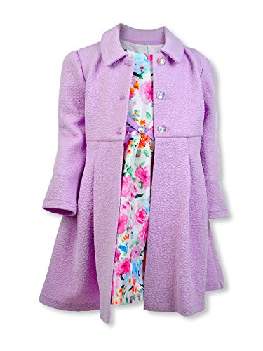 Bonnie Jean Baby-Girls Houndstooth Coat and Dress Set (4, Lavender)
