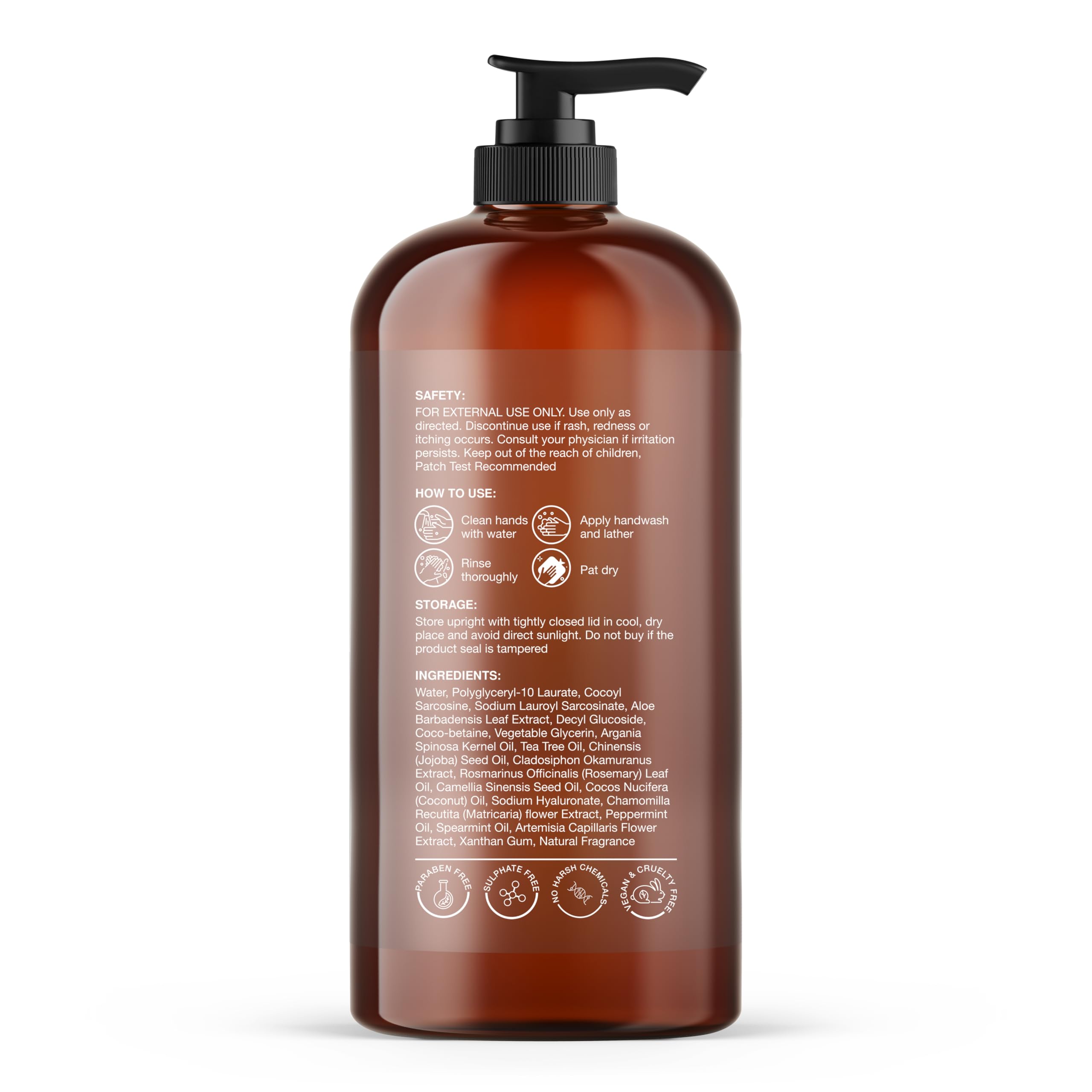 Botanic Hearth Tea Tree Liquid Hand Soap - Sulfate Free Formula - Multi Purpose Hand Wash with Aloe Vera and Premium Grade Tea Tree Oil, Pump Dispenser - 16 fl oz