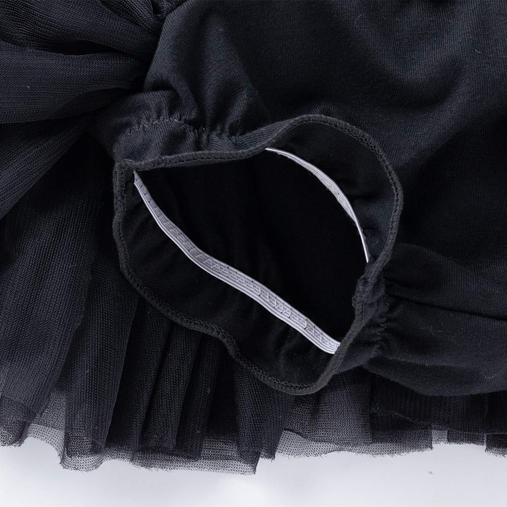 Anbaby Baby Girls Soft Tutu Skirt Toddler Ruffled Pants Diaper Cover Black 0-3M