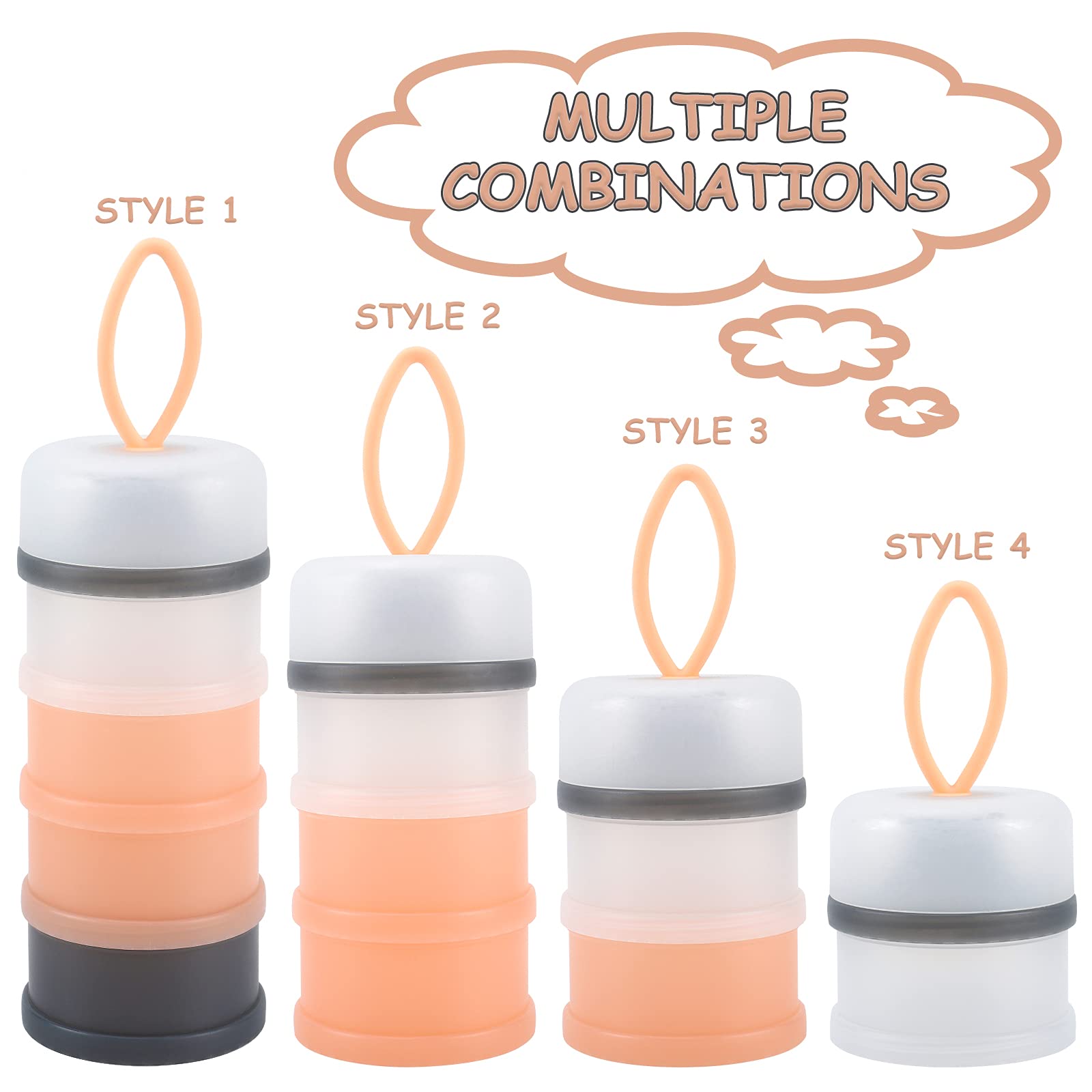 Accmor 2 Pack Baby Formula Dispenser On The Go, Stackable Formula Dispenser Formula Container to Go, Non-Spill Portable Milk Powder Kids Snack Storage Container, BPA Free