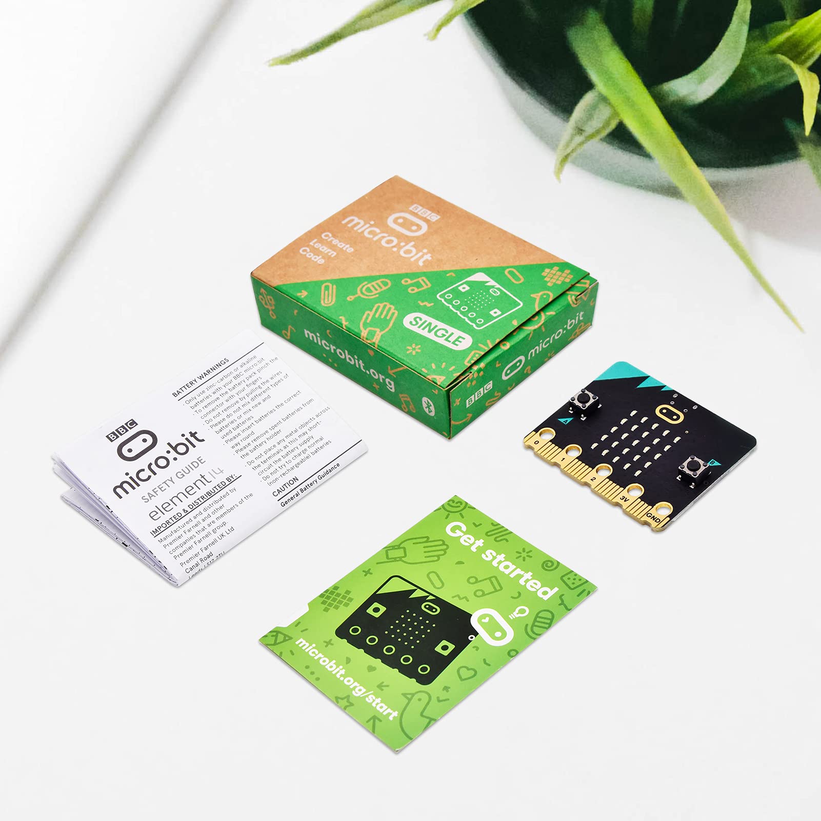KEYESTUDIO Basic Starter Kit for BBC Micro bit V2, Graphical Programming Built-in Compass, Buttons, LED Matrix Display + Battery Holder & USB Cable for Microbit