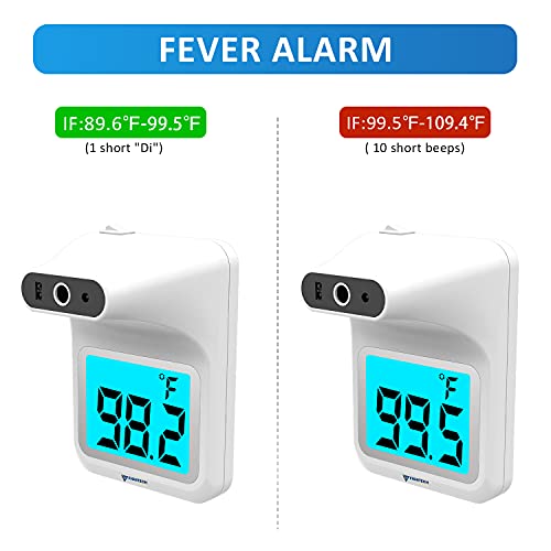2024 Wall Thermometer with Stand | Infrared Forehead Wall Mounted Thermometer with Tripod |Bluetooth Non-Contact Instant Reading Digital Temperature Detector | Batteries Included (Matte White)