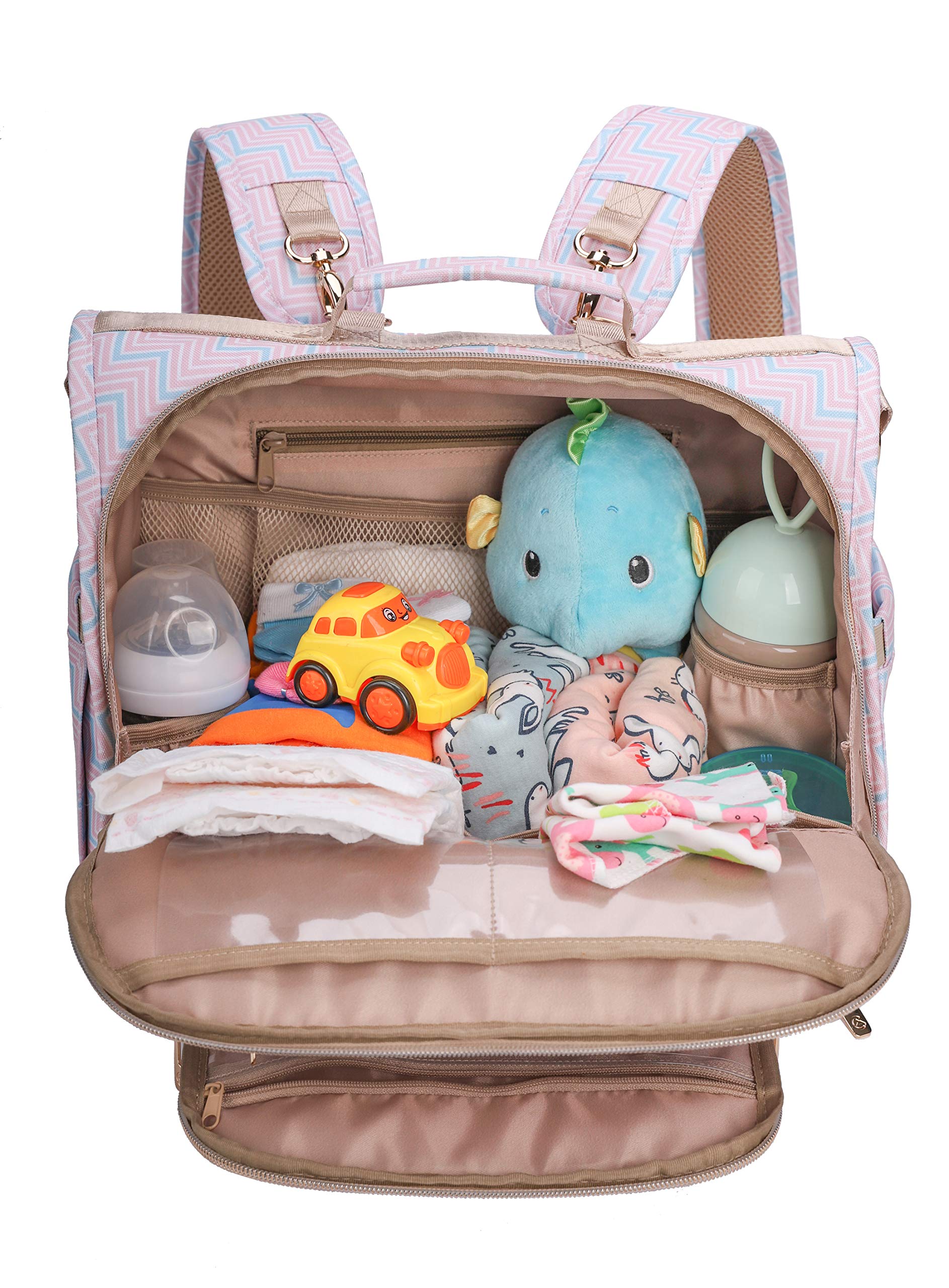 ALLCAMP OUTDOOR GEAR Diaper Bag Backpack Large, Support Baby Stroller, Converted Into a Tote Bag