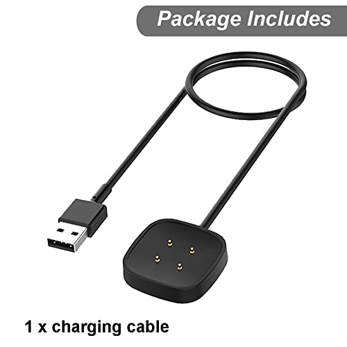 Emilydeals Charger for Fitbit Versa 3/Versa 4/Sense/Sense 2, Replacement Charging Cable Cord for Fitbit Sense/Sense 2/Versa 3/Versa 4 Smart Watch [1m/3.3ft]