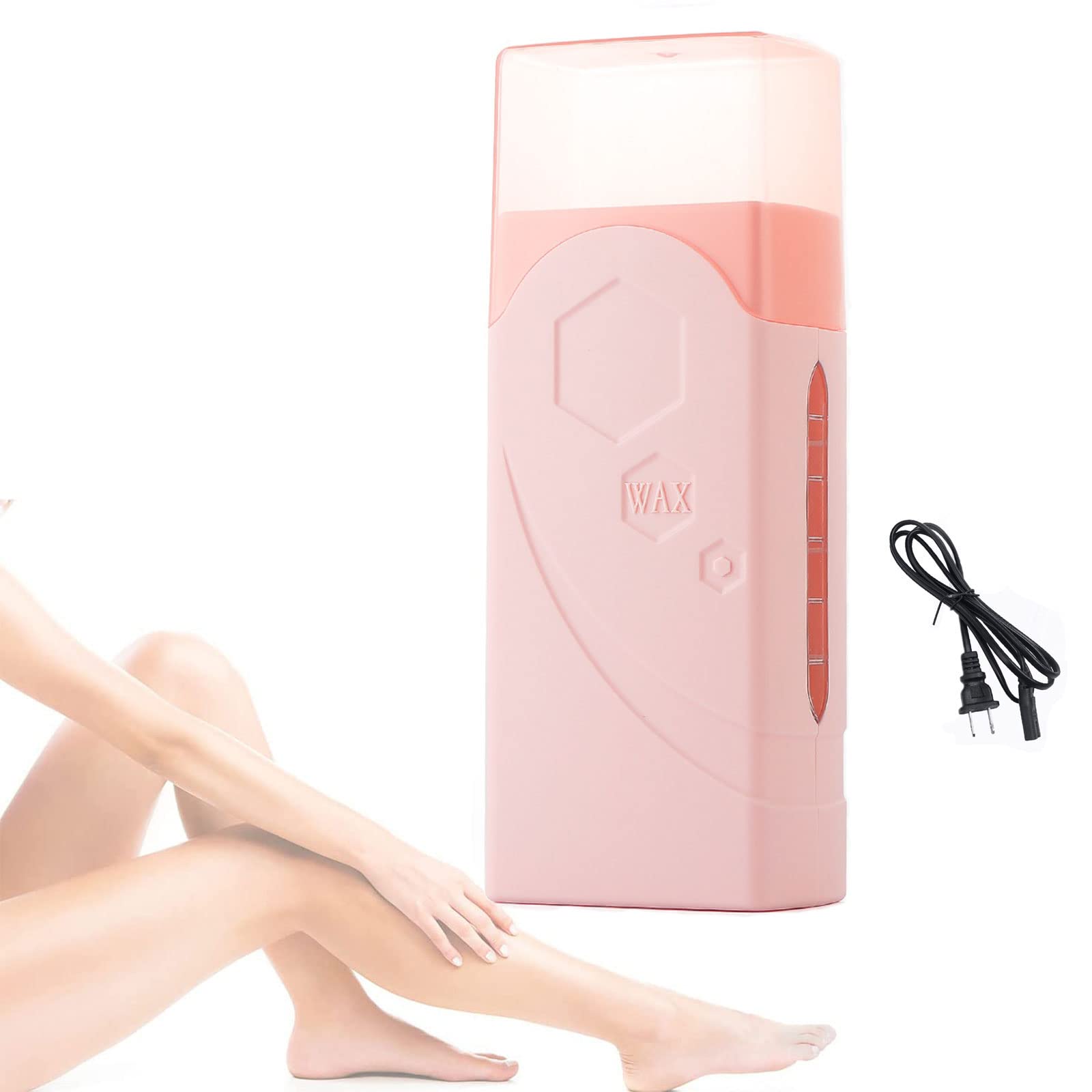 LIARTY Portable Wax Warmer for Hair Removal, Electric Depilatory Roll On Wax Heater Home Waxing Kit for Travel, At-home Waxing, SPA(Pink)