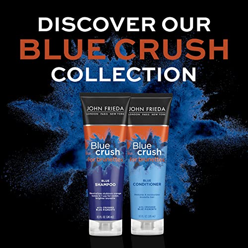 John Frieda Blue Crush Conditioner for Brunettes, Moisturization for Color Treated and Natural Brunette Hair, 8.3 oz (Pack of 2)