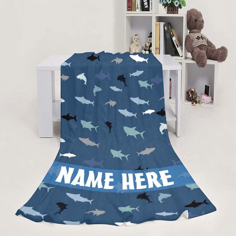 XJone Personalized Custom Baby Blankets with Name for Boys, Customized Name Blanket for Infants Newborns Kids
