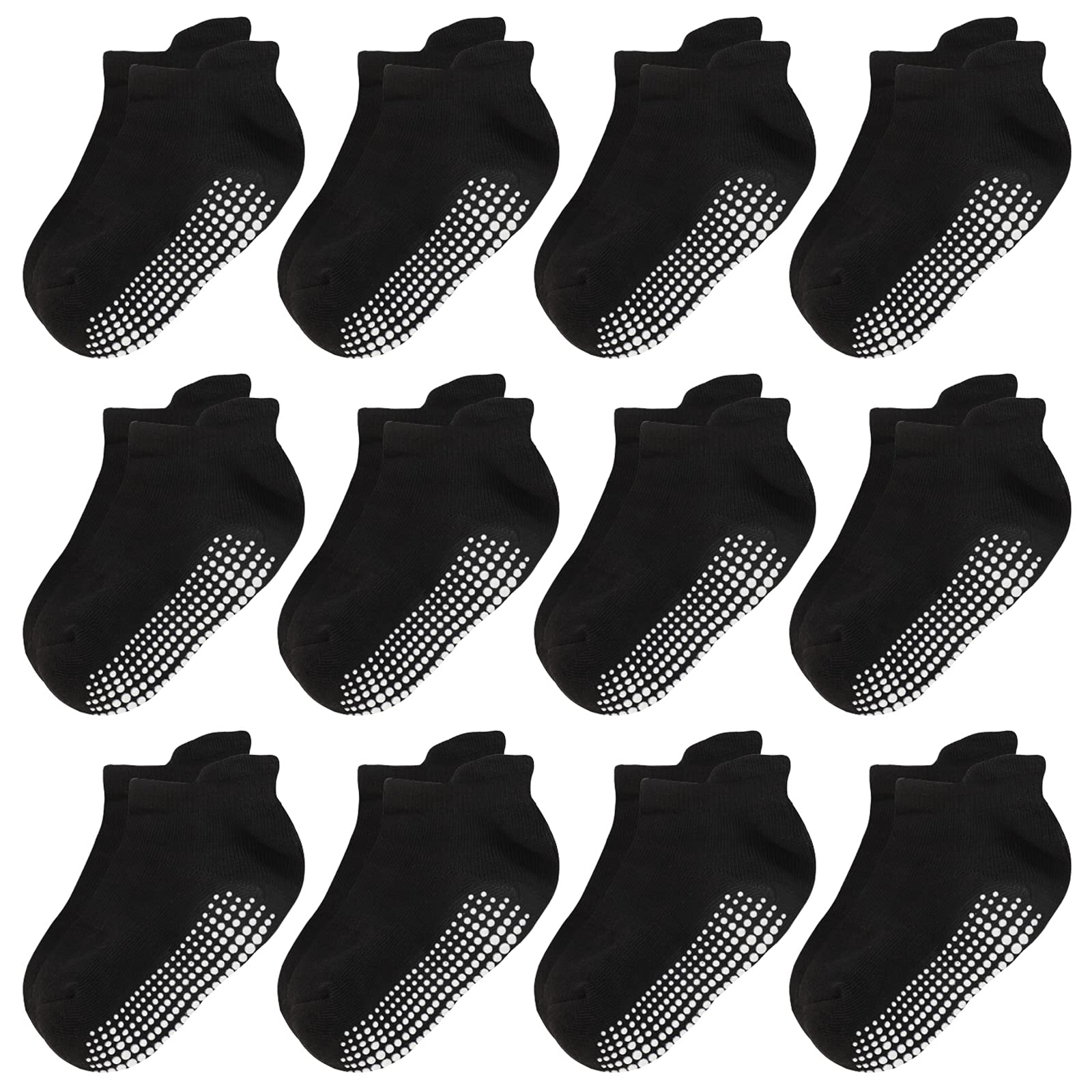 BOOPH Non Slip Toddler Socks Baby Boys Girls Anti Skid Grip Socks 3-5T Black
