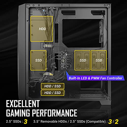 Antec DF700, Mid Tower Computer Case, ATX Gaming Case, USB3.0 x 2, 360 mm Radiator Support, 3 x 120 mm ARGB, 1 x 120 mm Reverse & 1 x 120 mm Fans Included