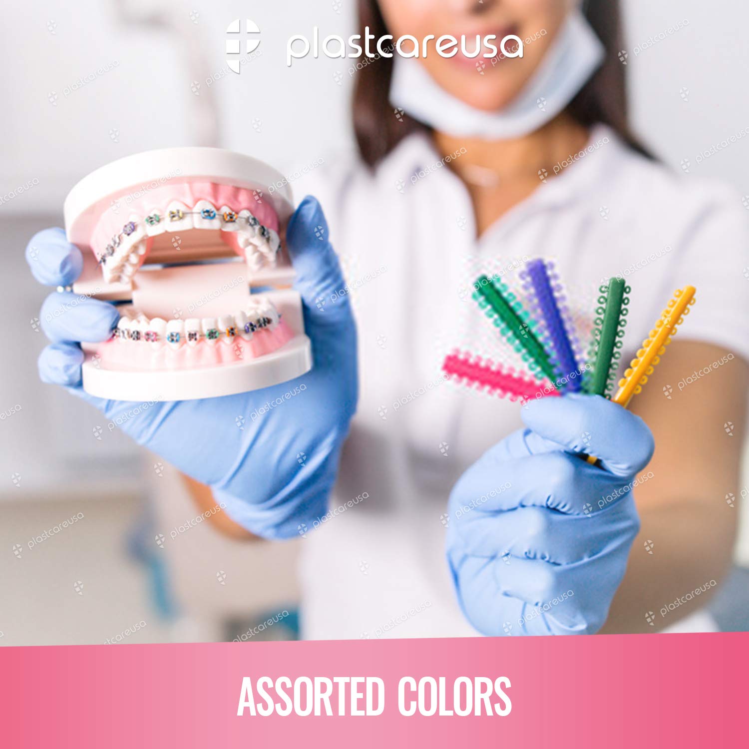 2080 Ligature Ties for Braces - Multicolor Dental Orthodontic Ligature Ties for Brackets - Elastic O-Ring Rubber Bands (2 Bags of 1040)