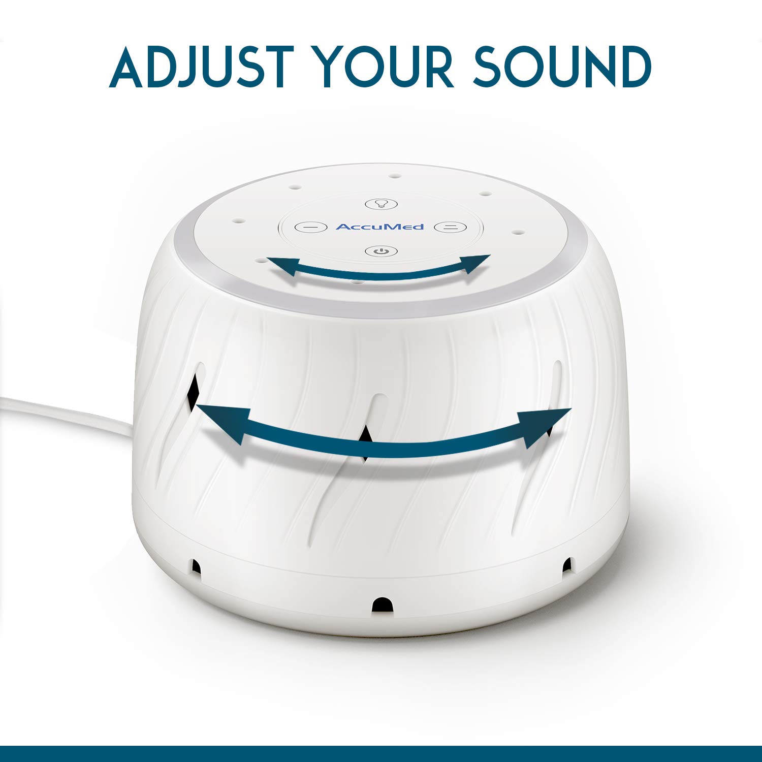 AccuMed White Noise Machine with Real Fan, Adjustable Volume, Non-Looping Sound Machine for Sleeping, Adults and Baby, Night Light, Privacy for Office, Sleep, Relaxation, Travel Portable (AC-WN106)