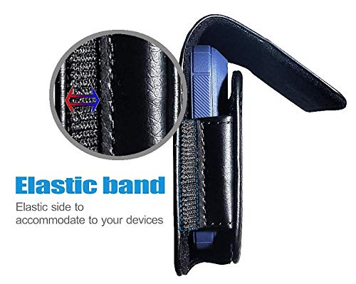 AH Premium Men Leather Belt Pouch Phone Holder Cell Phone Loops Belt Holster Bag, Loop Leather iPhone case for Samsung Galaxy S7 iPhone 6 6S 7 8 X iPhone 11 12 Fits Otterbox Carrying Case (Medium)