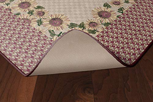 Brumlow MILLS Sunflower Braid Printed Pattern Rustic Floral Area Rug for Kitchen, Entryway, Bathroom Mat and Home Décor, 5' x 8', Sunset