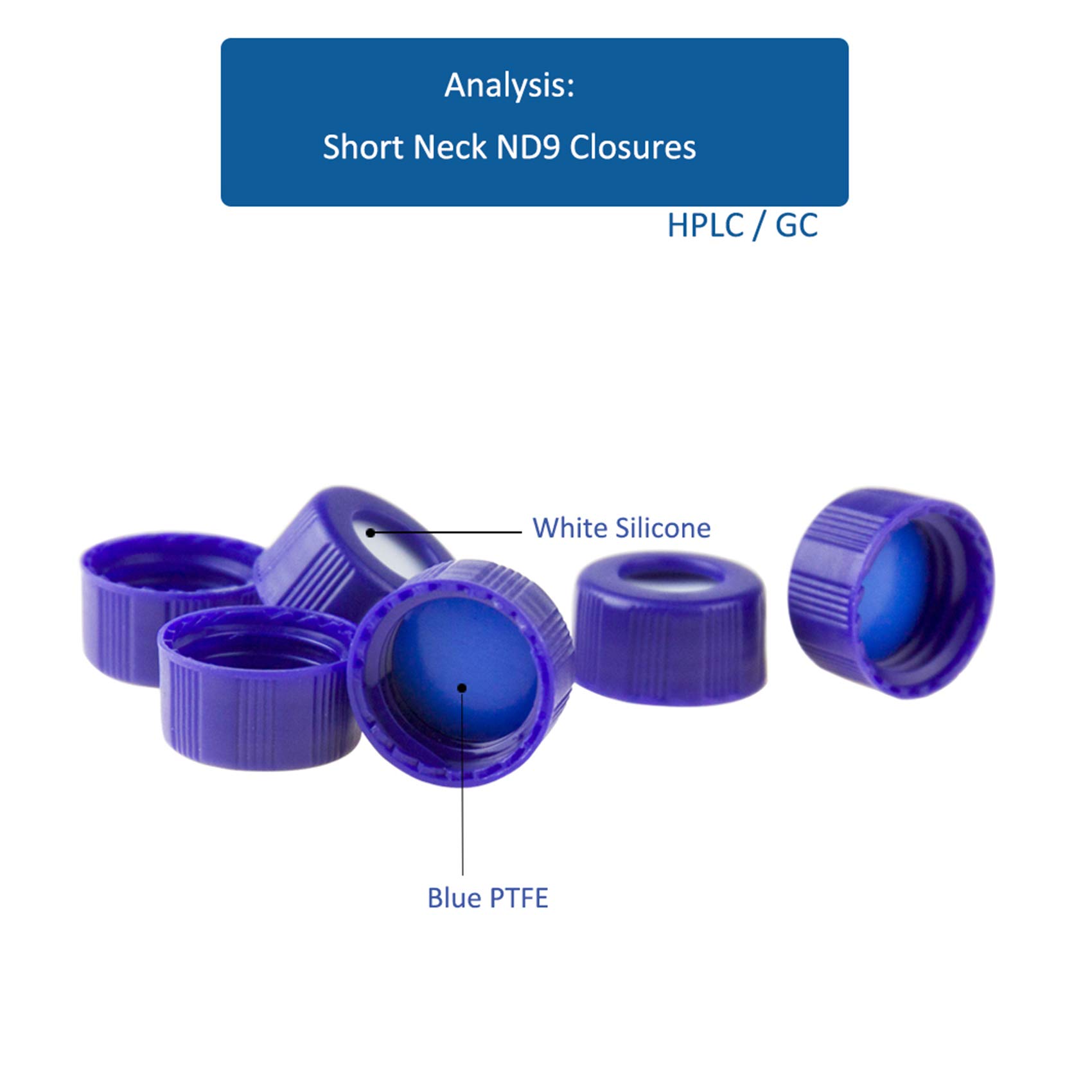 ALWSCI 2 ml Clear Autosampler Vial, HPLC Vial with Writing Area, 9-425 Screw Cap, 9 mm Blue PTFE & White Silicone Liner, 100pcs/pk
