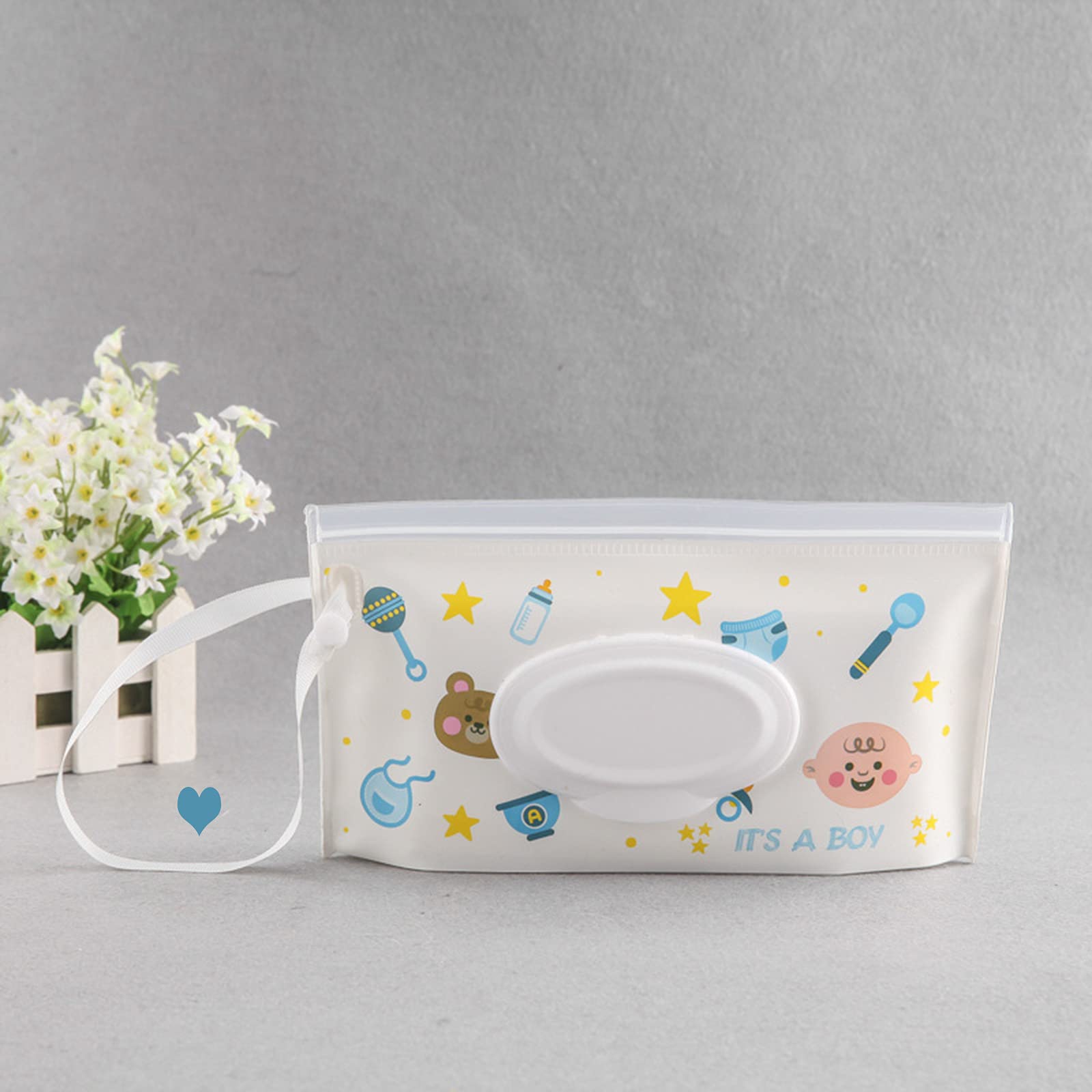 Baby Wipes Dispenser, 4 Pack Reusable Baby Wipe Holder Box, Refillable Baby Wipes Container Travel Wet Wipes Case with Reusable Wipes Pouch for Home