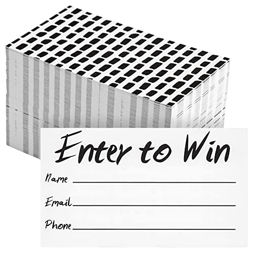 200-Pack Enter to Win Cards, 3.5x2 White Entry Form Raffle Tickets Slips for Fairs, Contests, Ballots, Carnivals, Drawings, Auction Events, Prize Games, Fundraisers