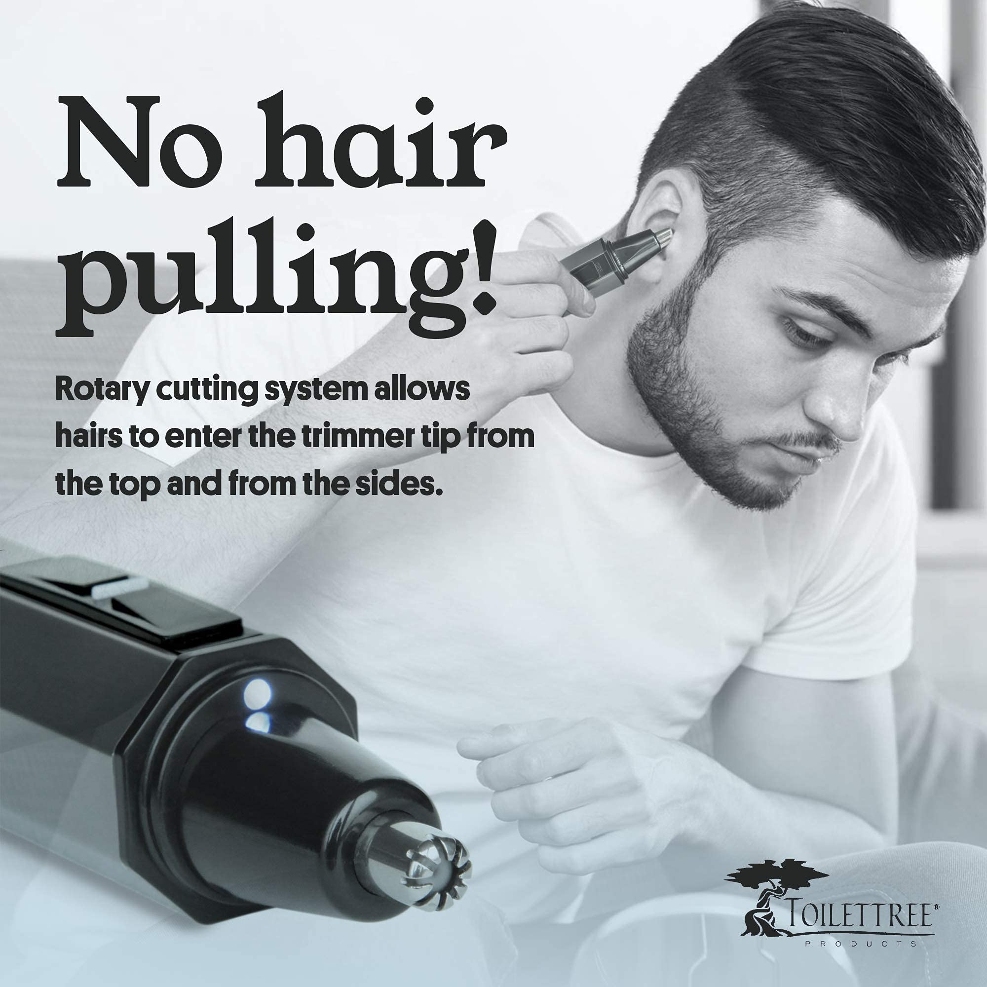 ToiletTree Products Deluxe LED Fogless Shower Mirror and Stainless Steel Nose Hair Trimmer Bundle