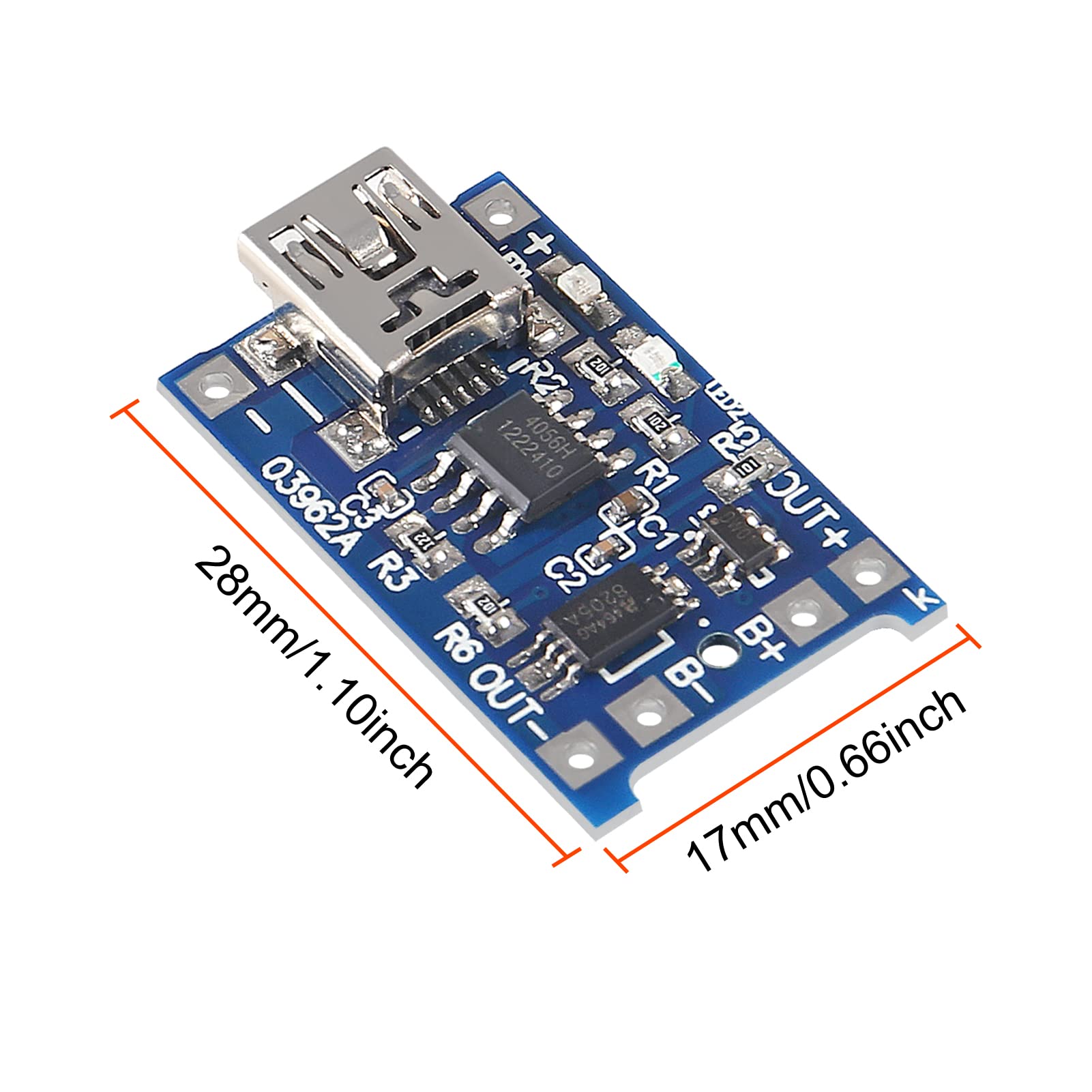20pcs 18650 Lithium Battery Charging Board TP4056 Mini USB Charging Board 5V 1A with Battery Protection Dual Functions TP4056 Lithium Battery Charge Module