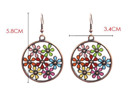 10 Pairs Drop Dangle Earrings Boho National Style Water Drop Bohemian Vintage Statement Long Dangle Earrings for Women (Style 1)