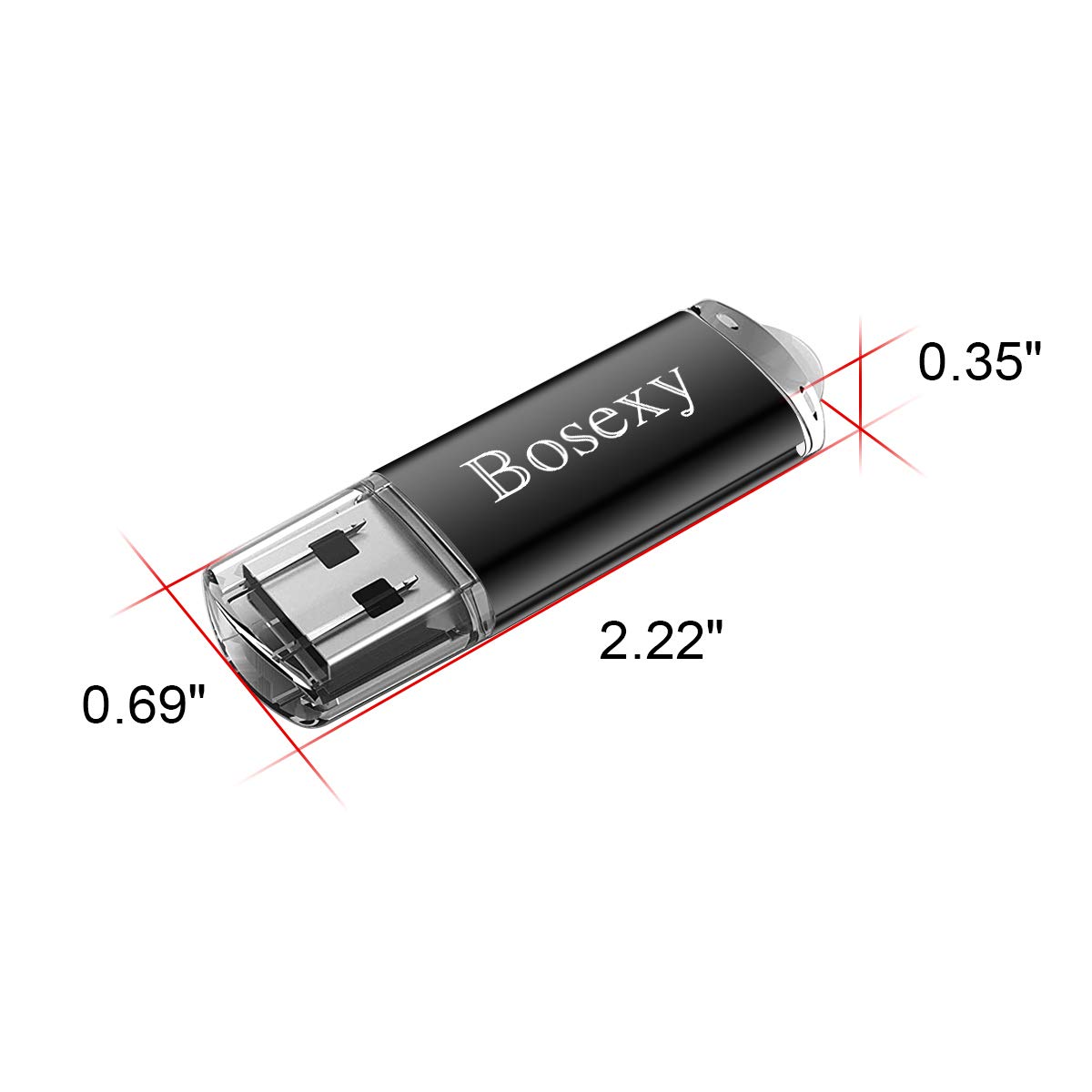 8GB Flash Drive 10 Pack Bosexy Thumb Drive USB Bulk Memory Stick Jump Drive with Led Indicator Black