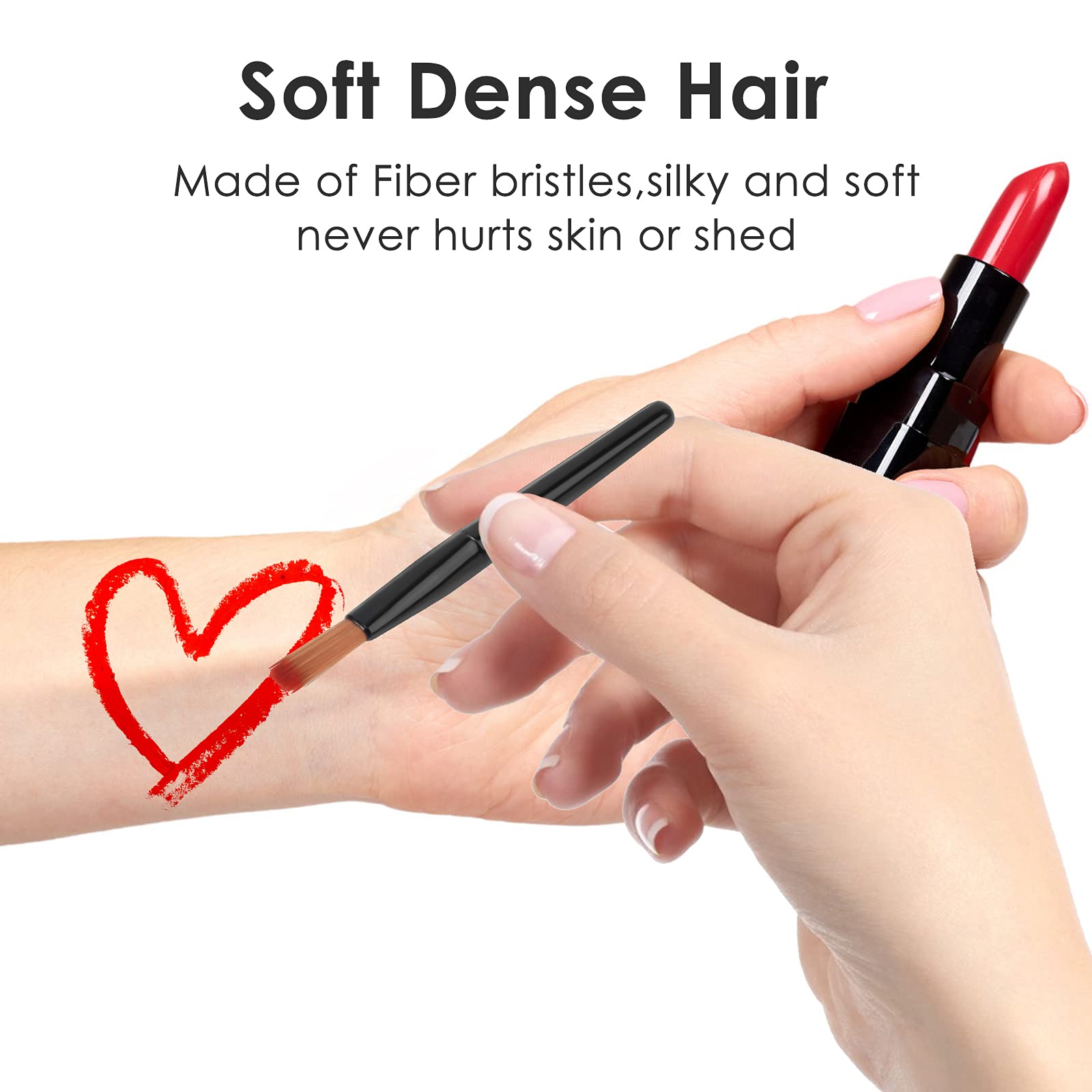 50Pcs/Set Lip Brushes, Disposable Lip Brush Lip Gloss Makeup Brush, Lipstick Gloss Wands Applicator Cosmetic Tool Kits(Black)
