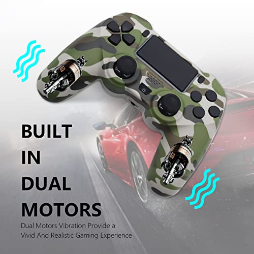2 Pack Wireless Controller for PS4,YsoKK Wireless Remote Control Compatible with Playstation 4/Slim/Pro,with Double Shock/Audio/Six-axis Motion Sensor(Camouflage Blue+Camouflage Green)