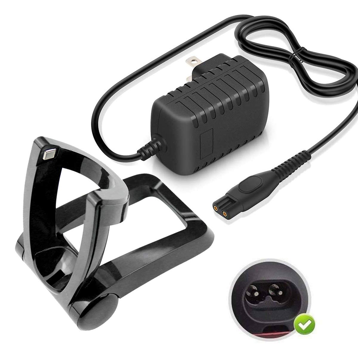 RQ11 HQ8505 Shaver Power Supply Chager Set Kit with Foldable Stand Charger Holder Repalce Base Holder Power Adapter Compatible with RQ1150 RQ1151 RQ1155 RQ1160 RQ1180 RQ1190 RQ1160CC