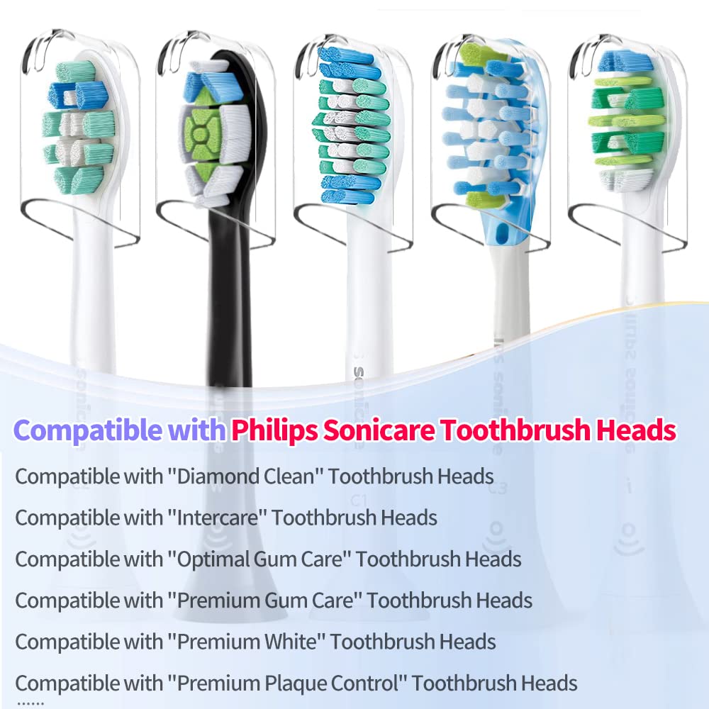 12Pcs PICEROSE Reusable Toothbrush Head Covers Compatible with Philips Sonicare Electric Toothbrush Heads for Healthy Brushing and Storage in Home and Travel