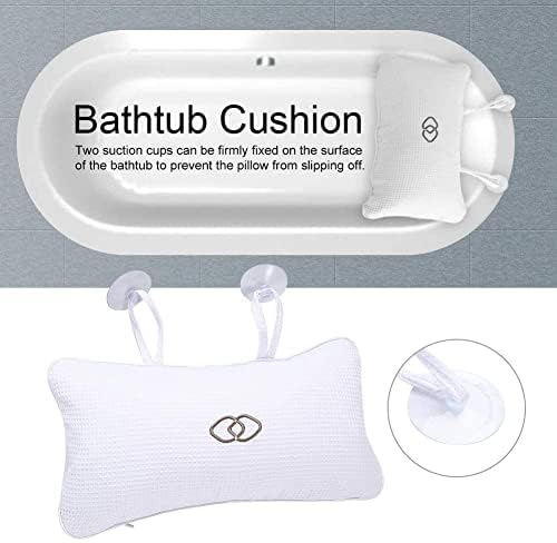 YUET Anti-Slip Non-Slip Bathtub Pillow Home Spa Bath Inflatable Cushion Head Neck Back Shoulders Rest Relax Suction Cup Bathroom Support for Hot Tub Luxurious Headrest