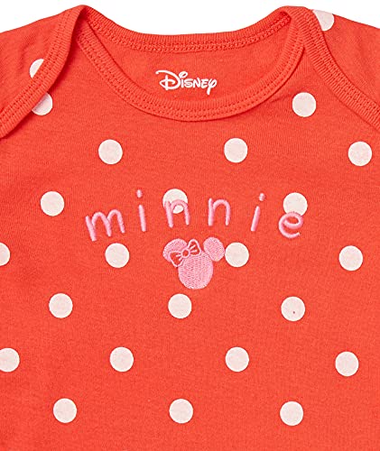Amazon Essentials Disney | Marvel | Star Wars | Princess Baby Girls' Short-Sleeve Bodysuits, Pack of 6, Minnie Rainbow Chaser, 18 Months