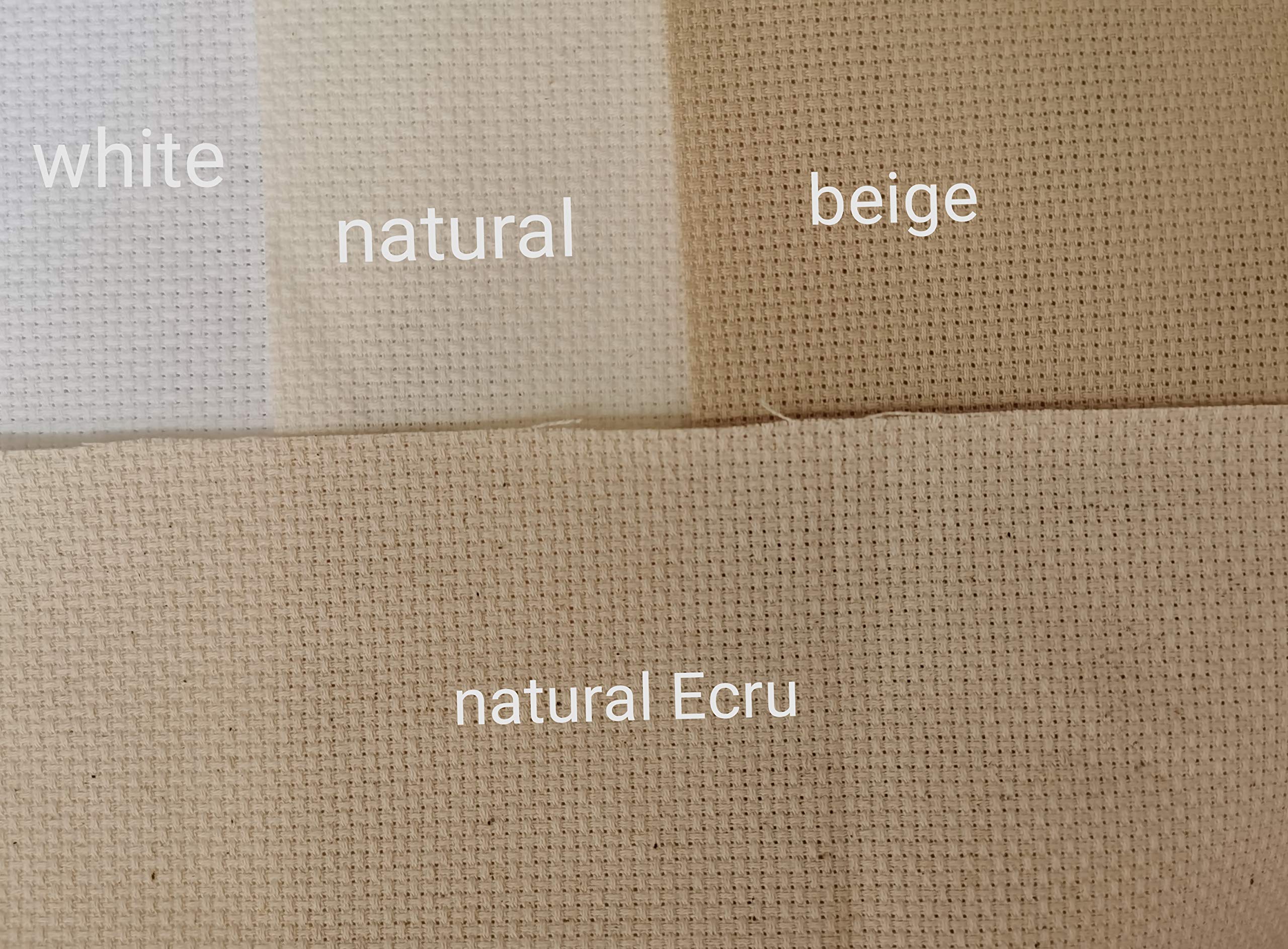19" x 28" 14CT Counted Cotton Aida Cloth Cross Stitch Fabric (Natural)