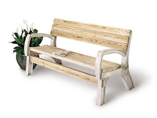2x4basics 90192MI Custom Shed Kit with Peak Roof, 2x4 & 2x4basics 90134ONLMI Hopkins, 6" D x 40" W x 33" H, AnySize Chair or Bench Ends, Sand