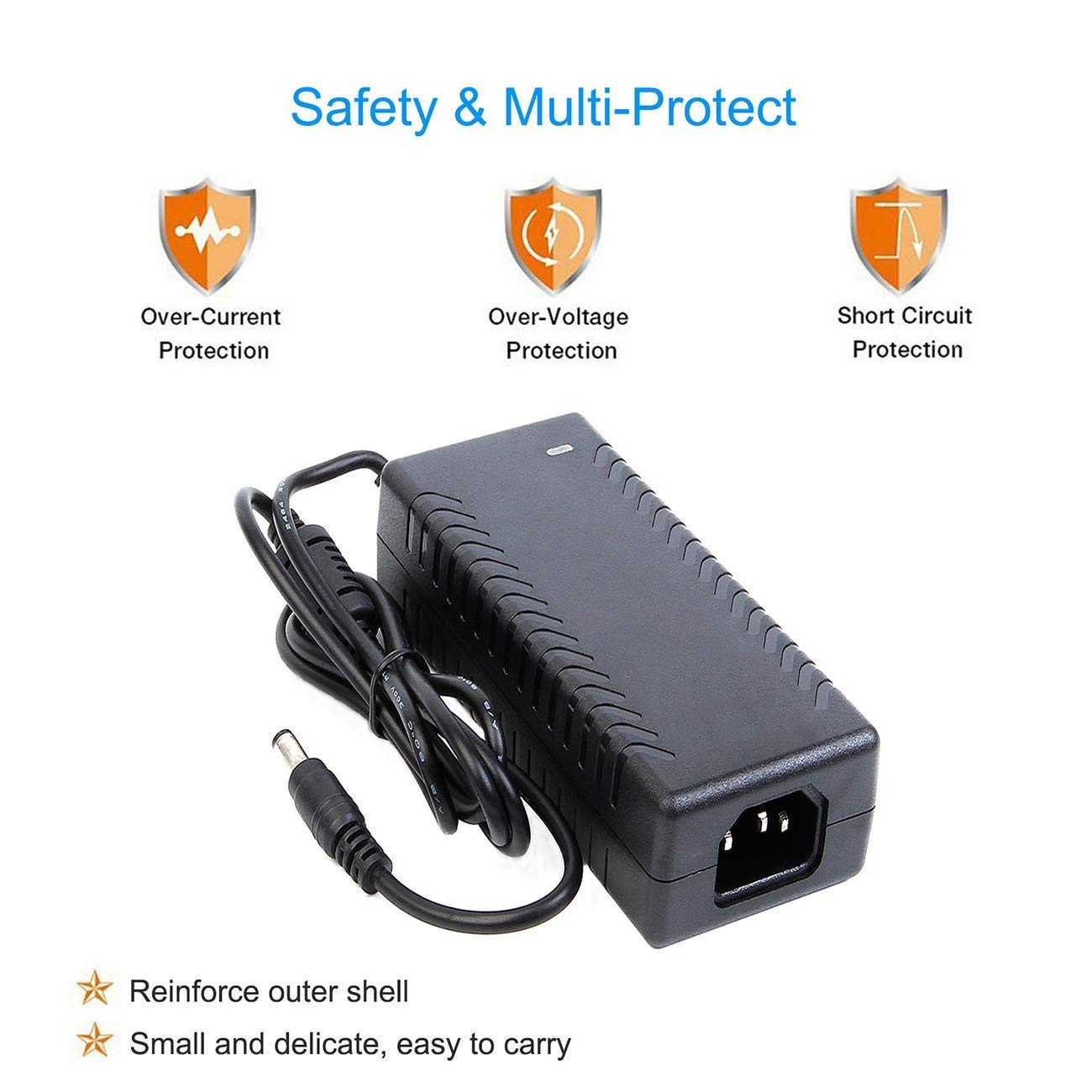 24V 3A Power Supply - COOLM AC to DC 24V 72W Power Adapter Charger AC 100V - 240V Transformer with 5.5mm x 2.5mm DC Output Jack 24V 2.5A 2.7A for LED Strip Light LED Driver CCTV Security System