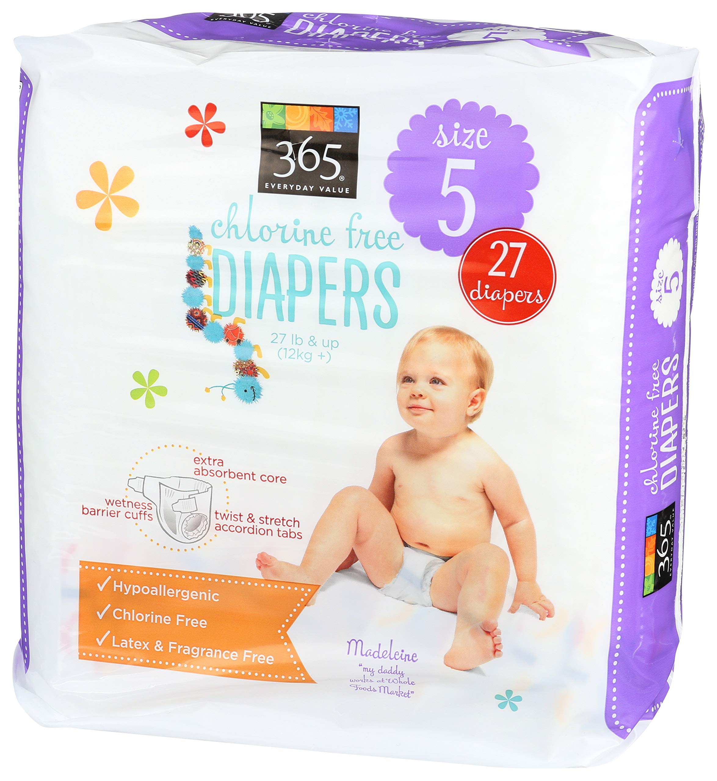 365 Everyday Value, Diapers, Size 5, 27 ct