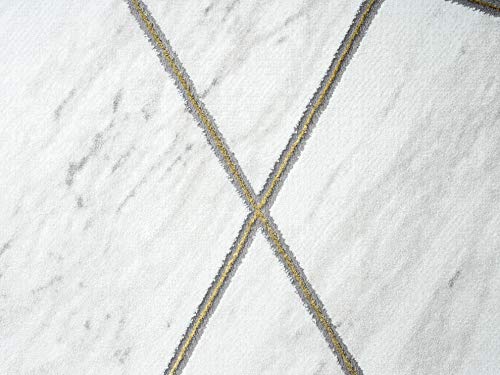 Abani Luna LUN150A Contemporary Marble Gold Lines Area Rug 7'9" x 10'2"